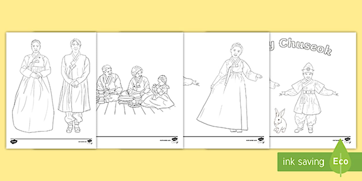 Chuseok Coloring Sheets (teacher made) - Twinkl