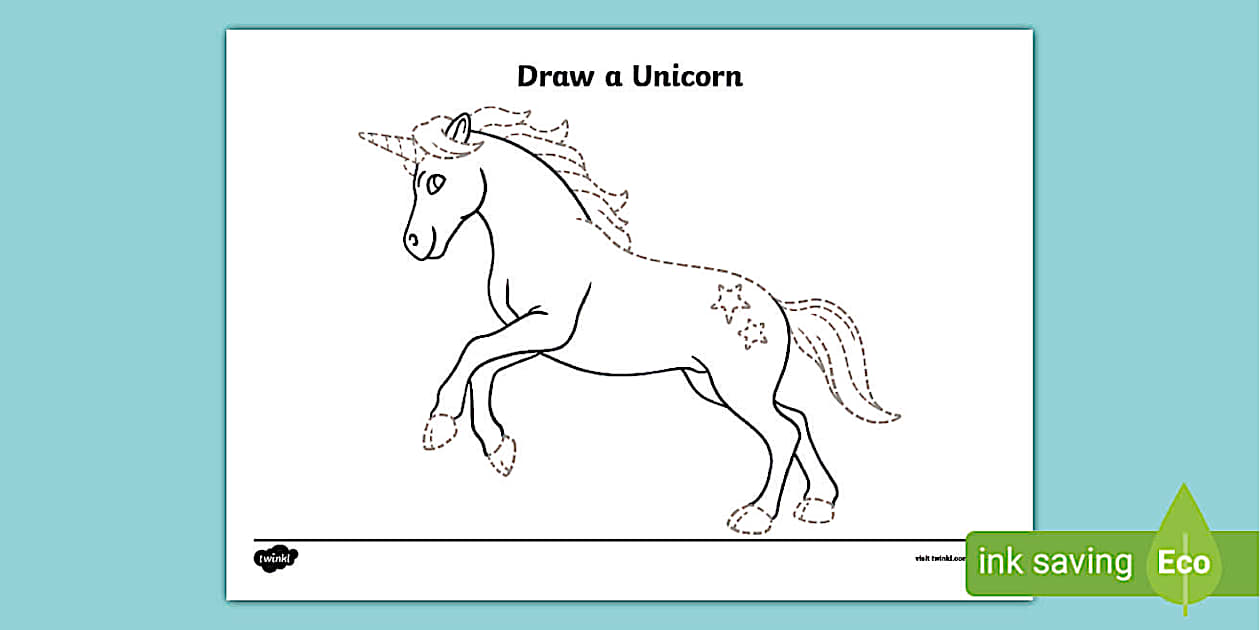 EYFS Draw a Unicorn Pencil Control Activity (teacher made)