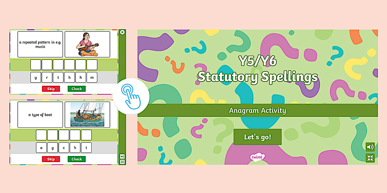Y5/Y6 Statutory Spellings Interactive Anagram Puzzle Game