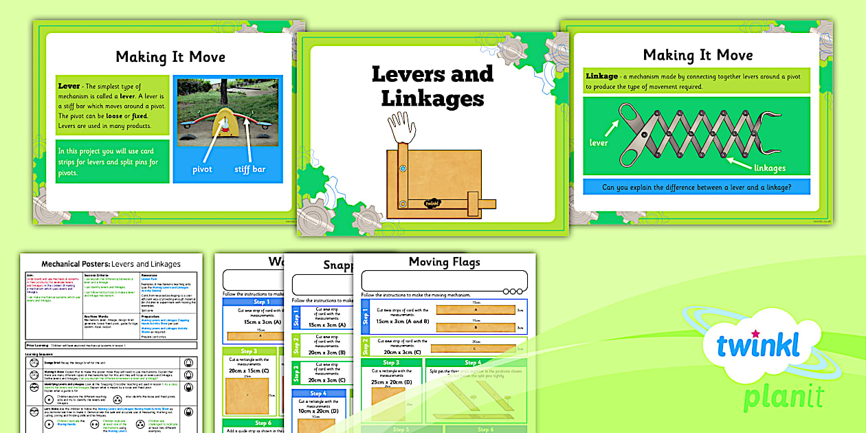 D&T Mechanical Posters: Levers and Linkages Lesson Plan Pack