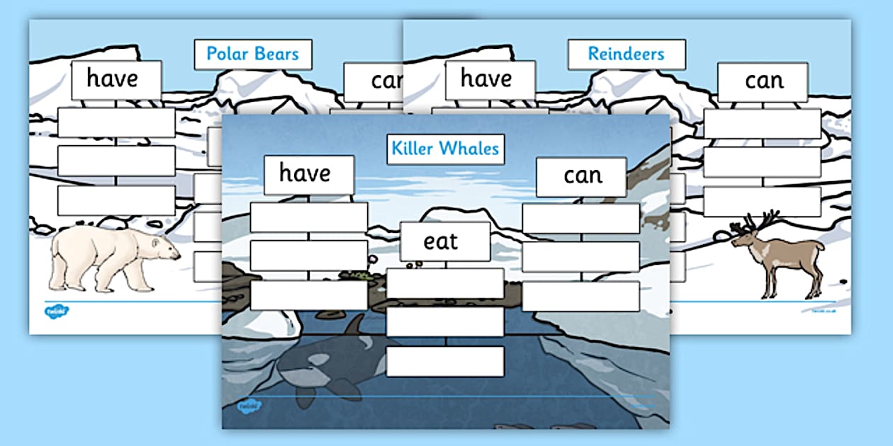 Polar Animals: Have, Eat, Can Writing Frames (teacher made)