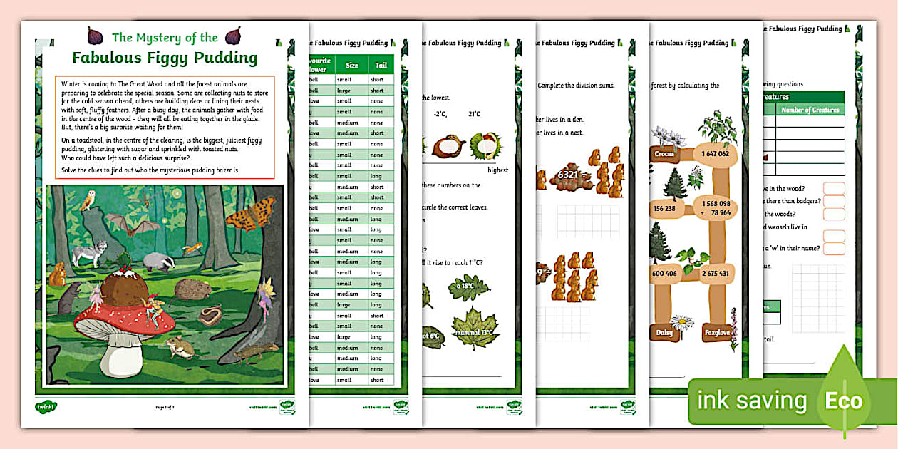 👉 The Mystery of the Fabulous Figgy Pudding Maths Mystery Game