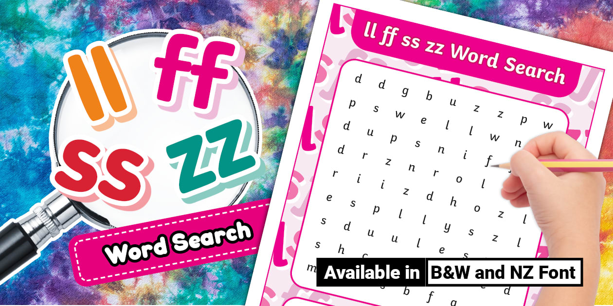 ff ll ss zz Doubling Consonants Word Search