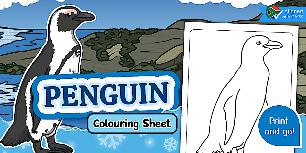 Foundation Phase Life Skills - Penguin - Colouring Sheet (CAPS Aligned)