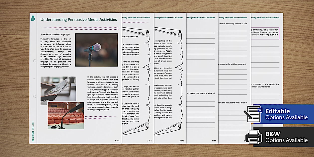 Understanding Persuasive Media Activities - Twinkl