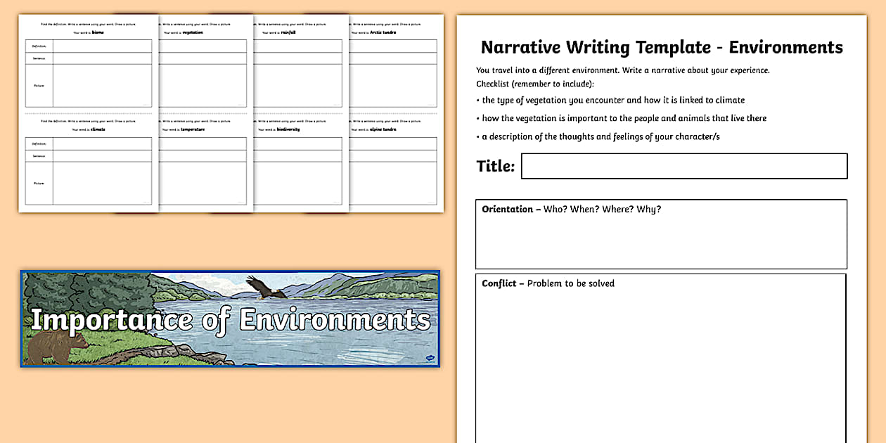 Environments Narrative Writing Lesson Pack (teacher made)