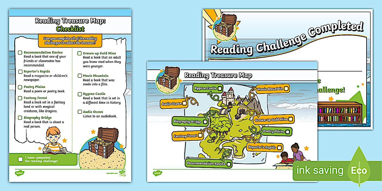 KS1 I Love Reading! Treasure Map Activity (teacher made)