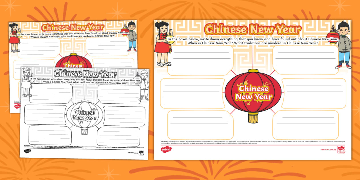 Chinese New Year Mind Map - Twinkl Writing