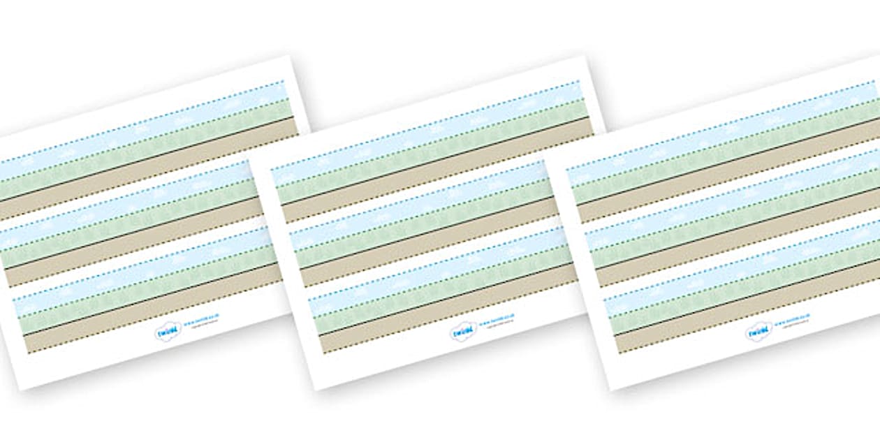 Ground, Grass and Sky Printable Handwriting Paper - EYLF