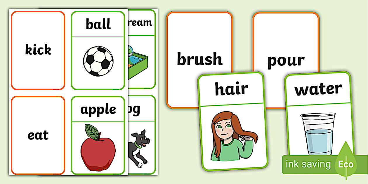 Match the Verb to the Object Cards (teacher made) - Twinkl