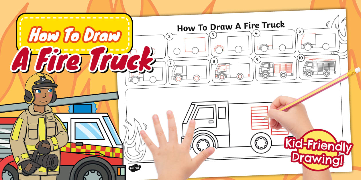 How To Draw A Fire Truck