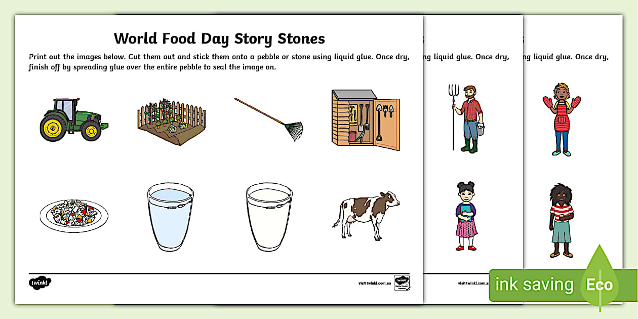 SA World Food Day Story Stone Cut-Outs (teacher made)