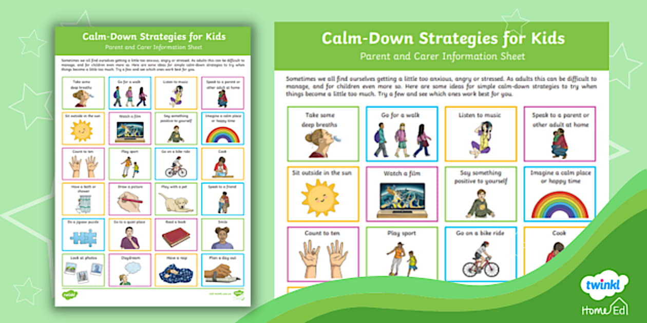 Calm Down Strategies for Home Education (teacher made)