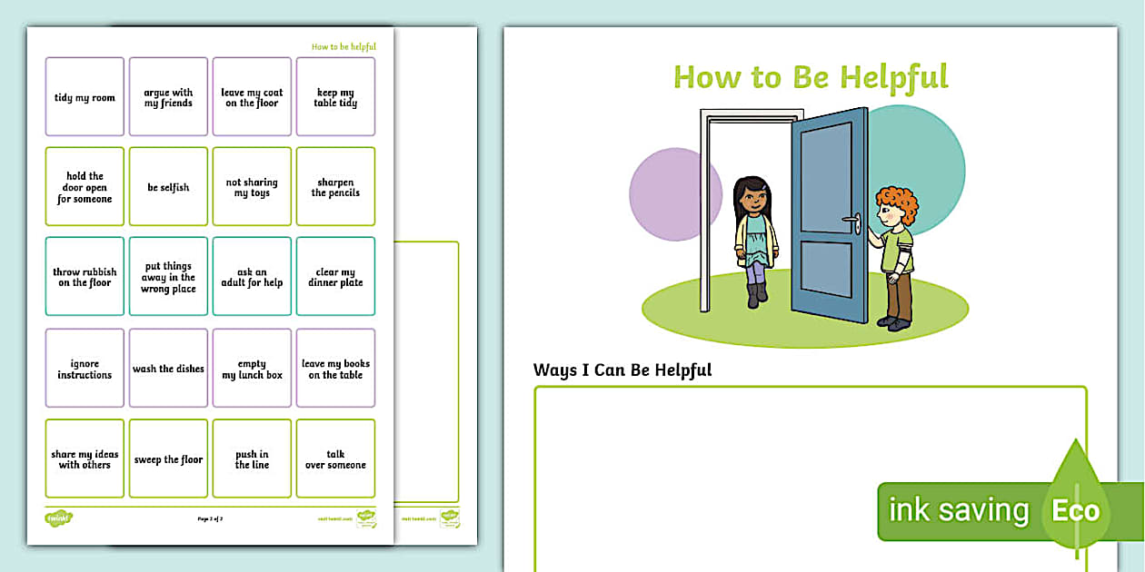 How to Be Helpful Activity - Twinkl - KS1 (Teacher-Made)