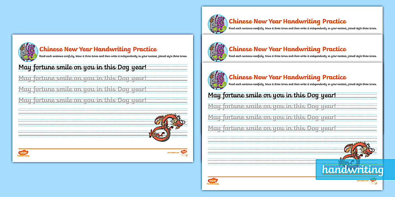 The Journey to Cursive: Chinese New Year Handwriting Practice Activity