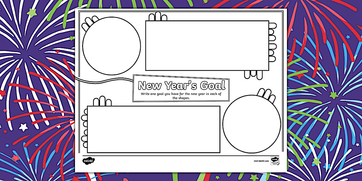 New Year's Goal Worksheet (teacher made) - Twinkl