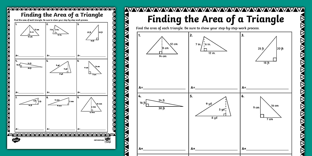 Seventh Grade Finding Area of a Triangle (teacher made)