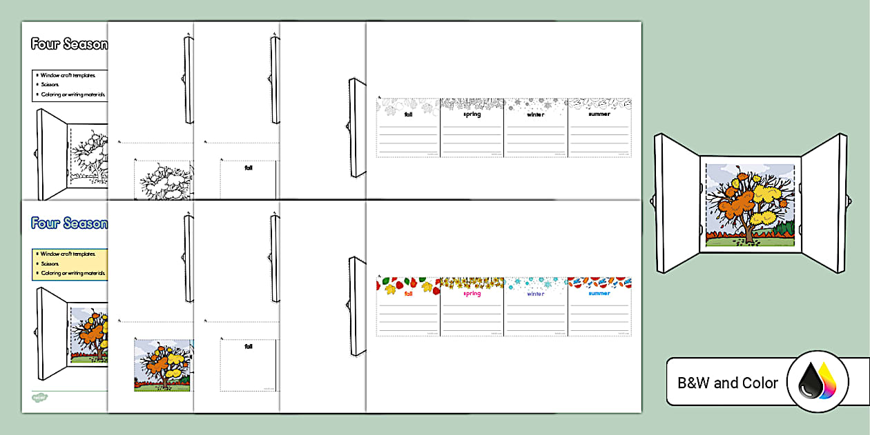 Four Seasons Window Craft (teacher made) - Twinkl