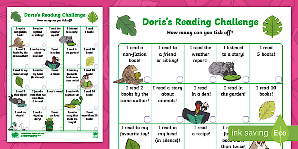 Editable Doris the Loris's Home Reading Challenge - Twinkl