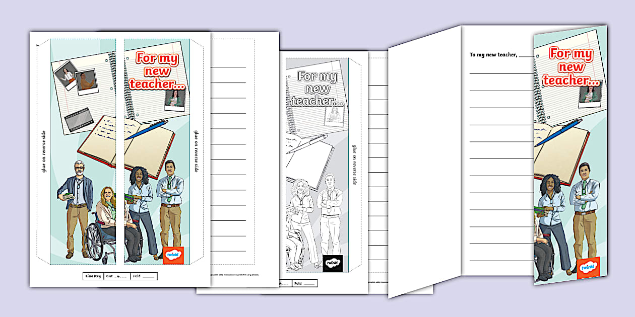 Letter to My New Teacher Folding Writing Template - Twinkl