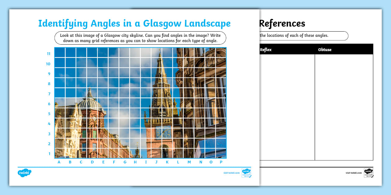 * NEW * Identifying Angles in a Glasgow Landscape Activity Sheet