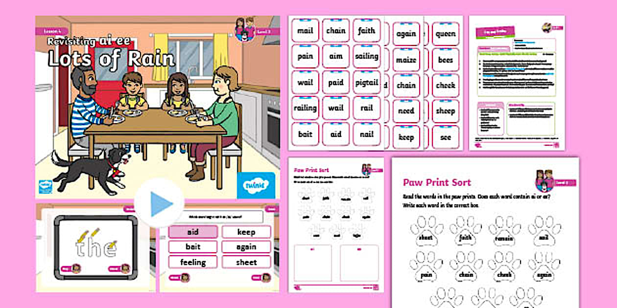 'ai, ee' Recap Lesson Pack - Level 3 Week 11 Lesson 4