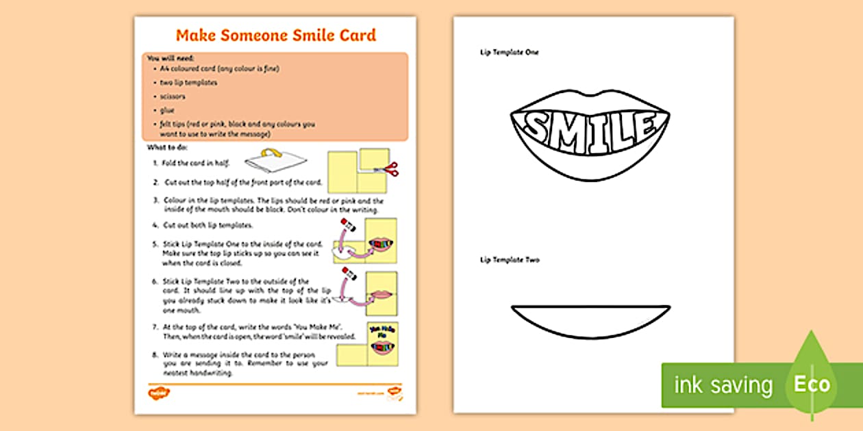 KS1 Make Someone Smile Card (teacher made) - Twinkl