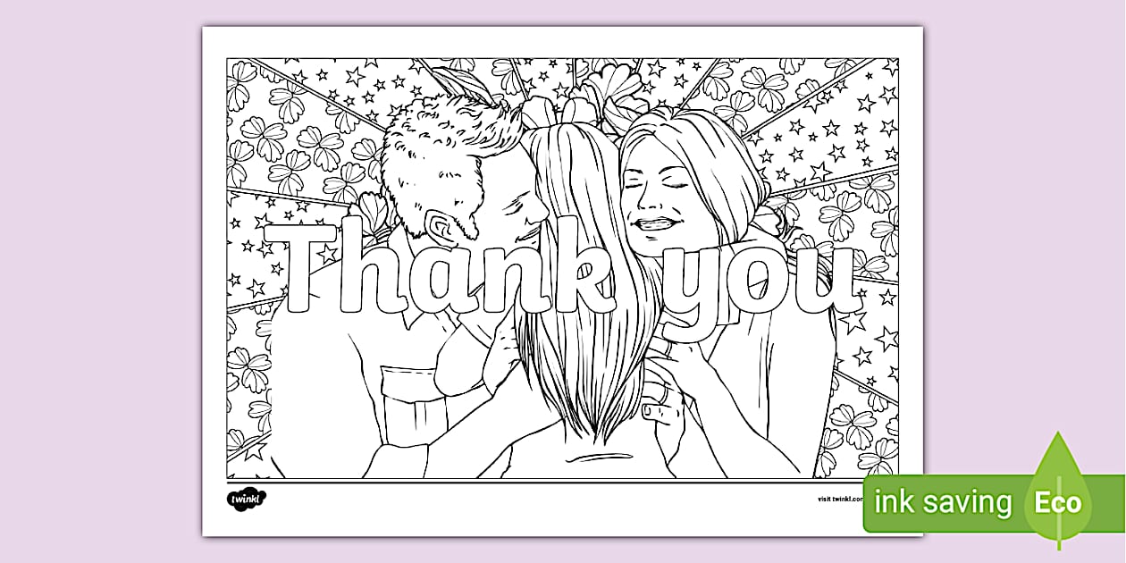 Thank You Mindfulness Colouring Page (teacher made) - Twinkl