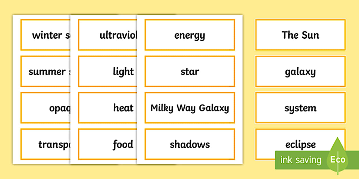 The Sun Word Cards (teacher made) - Twinkl