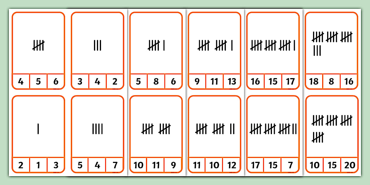 Tally Marks Peg Cards Activity (Teacher-Made) - Twinkl
