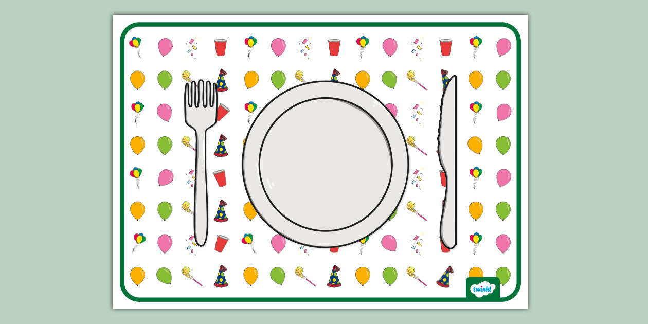 Party Place Mats (Teacher-Made) - Twinkl