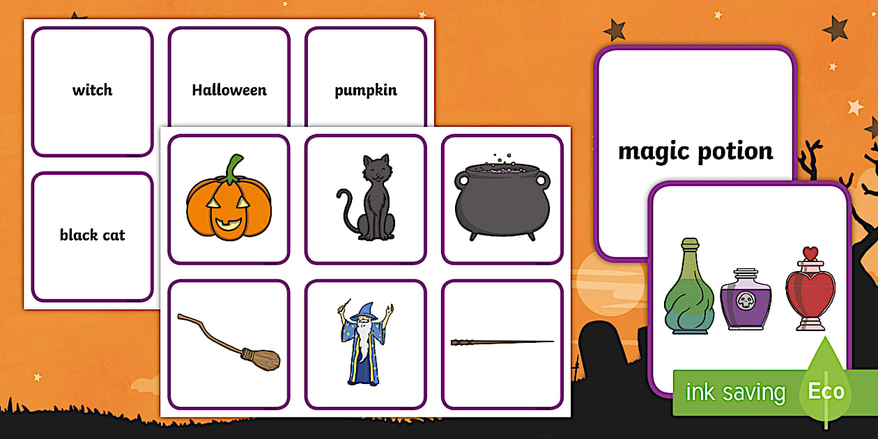 Halloween Word and Picture Matching Cards (teacher made)
