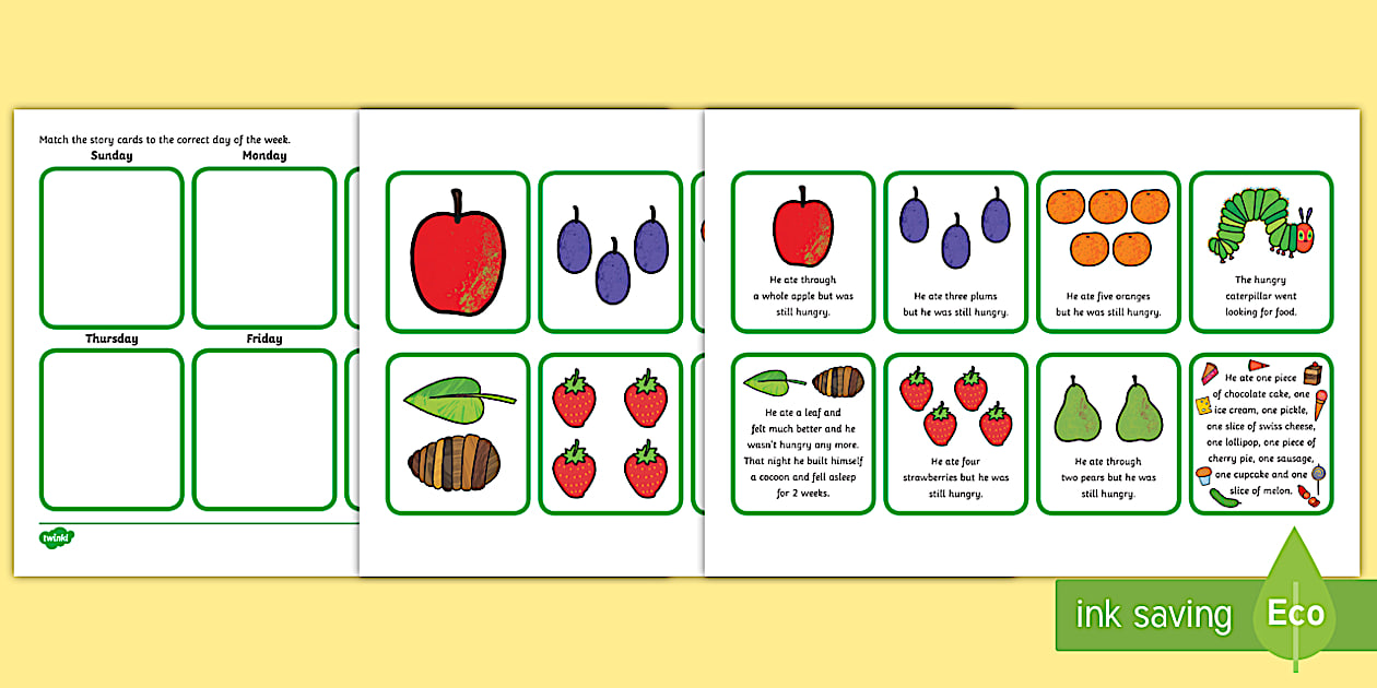 The Very Hungry Caterpillar Days of the Week Activities