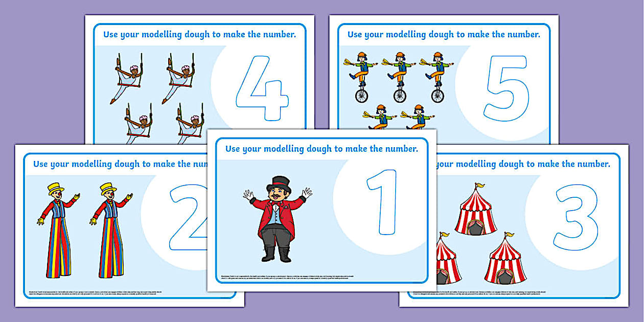 Circus Modelling Dough Number Mats 0-10