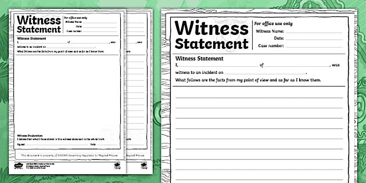Witness Statement KS2 Writing Frame (teacher made) - Twinkl