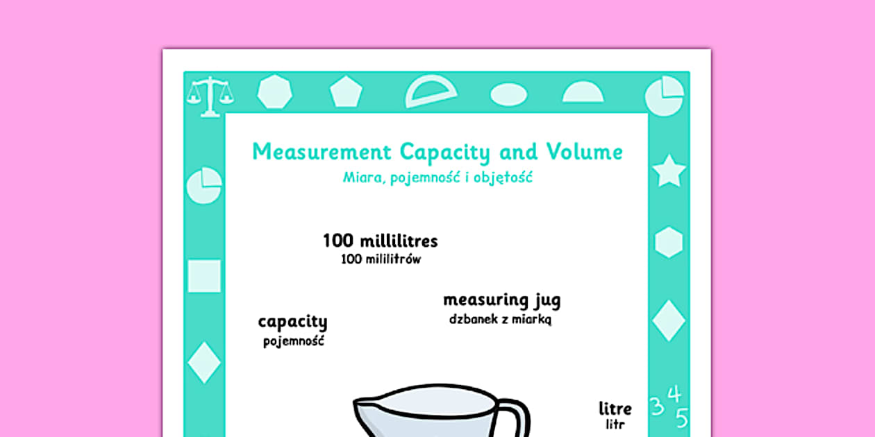 Year 1 Measurement, Capacity and Volume Poster Polish Translation
