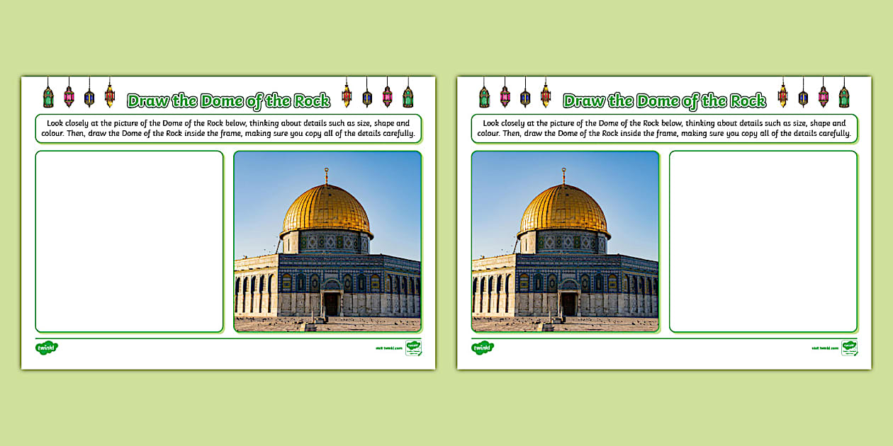 * NEW * Draw the Dome of the Rock Worksheet (teacher made)