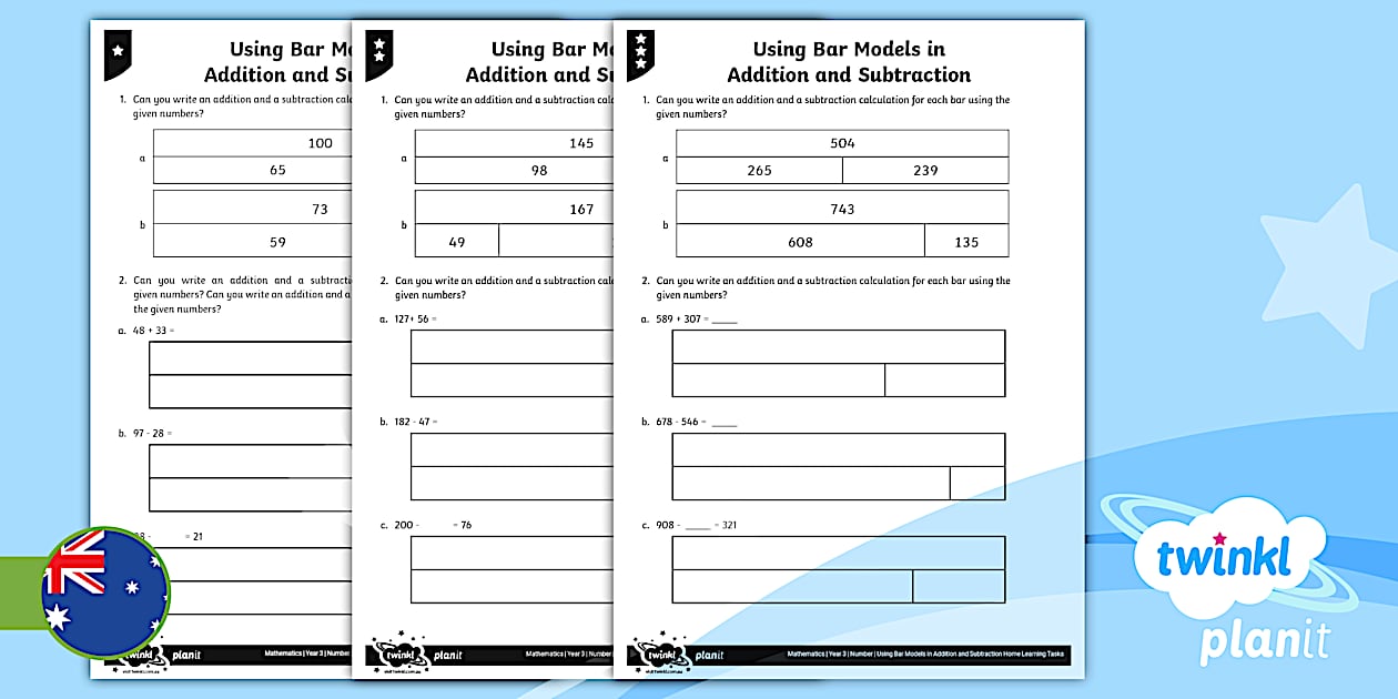 Year 3 Number: Addition and Subtraction Differentiated Home Learning Tasks