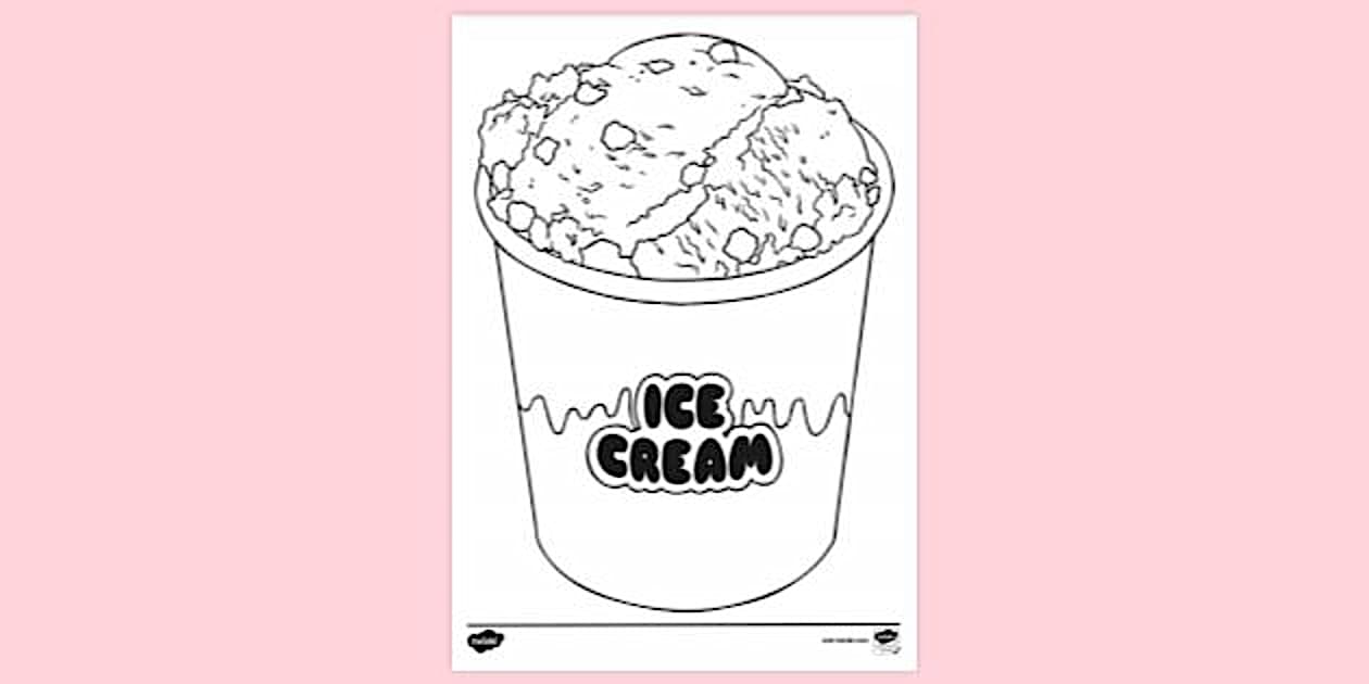 Ice Cream Tub Colouring | Colouring Sheets (teacher made)