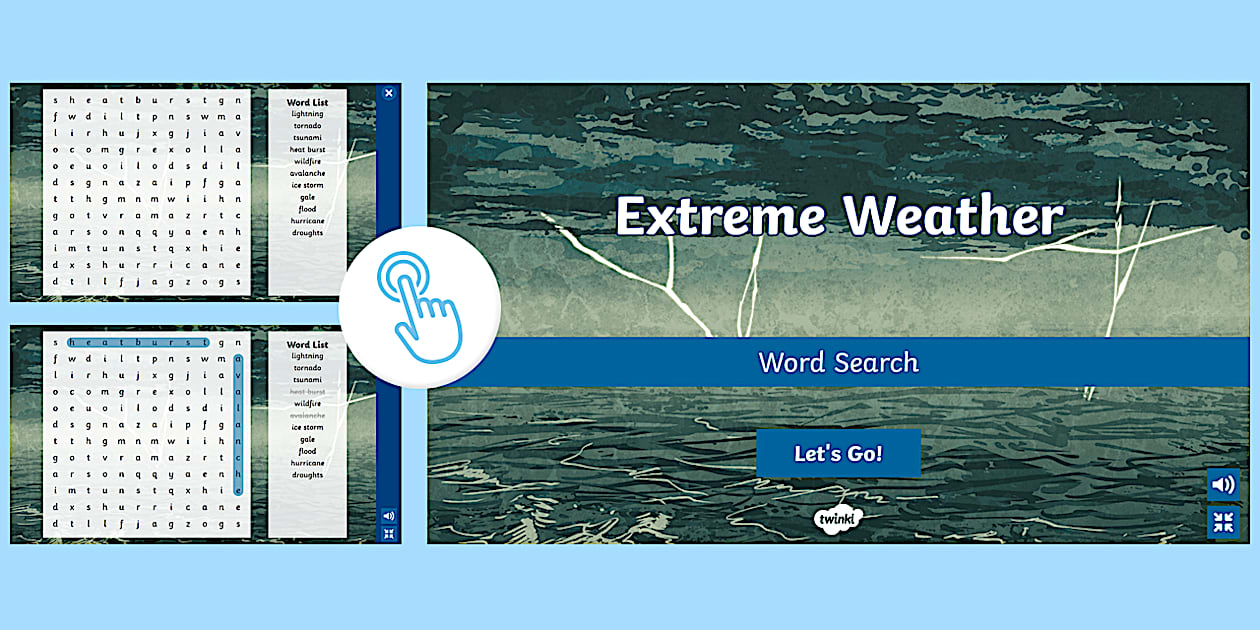 Extreme Weather Interactive Word Search (teacher made)