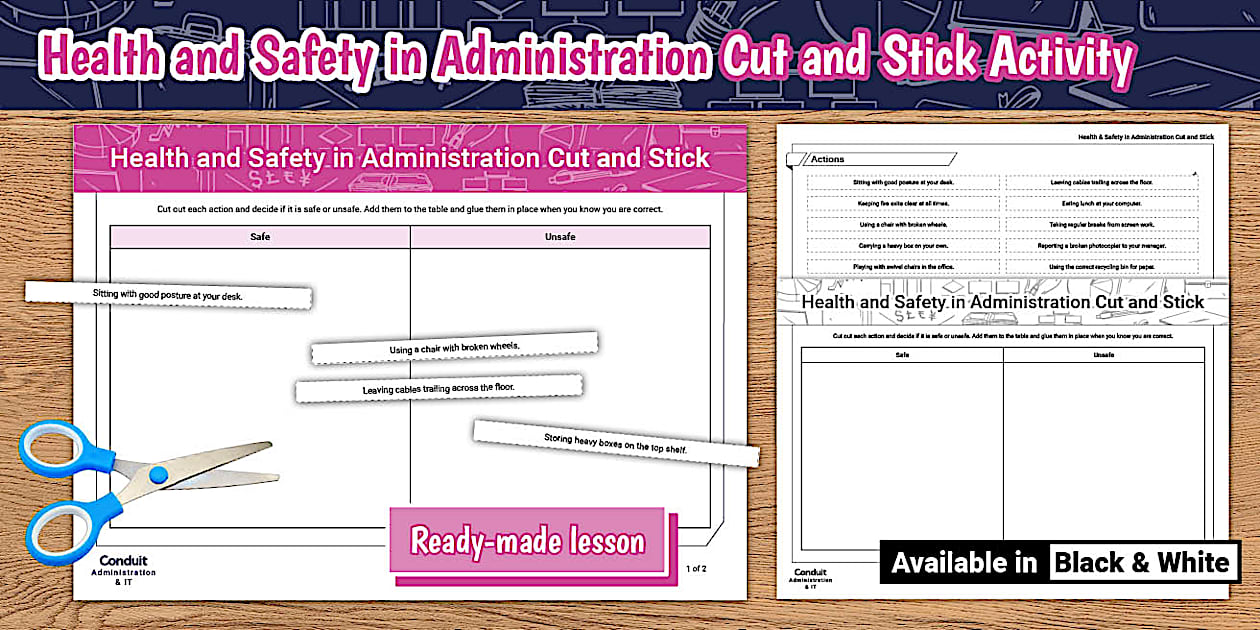 Health & Safety In Administration Cut and Stick