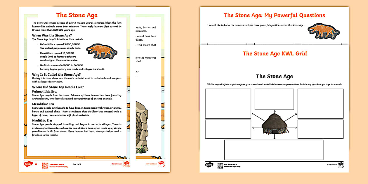 KS2 The Stone Age Research Activity Pack (teacher made)