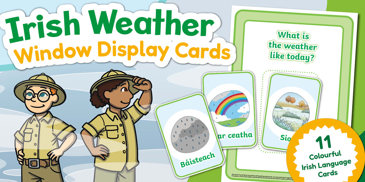 Irish Weather Window Display Cards
