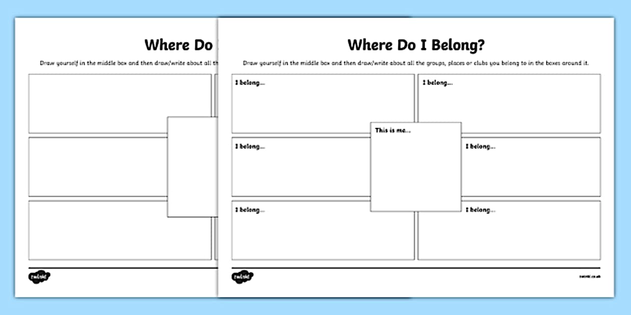 What Does it Mean to Belong? Worksheet / Worksheet - Twinkl