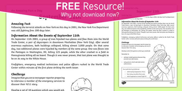 September 11th News Reporter Worksheet / Worksheet - ESL News Report ...