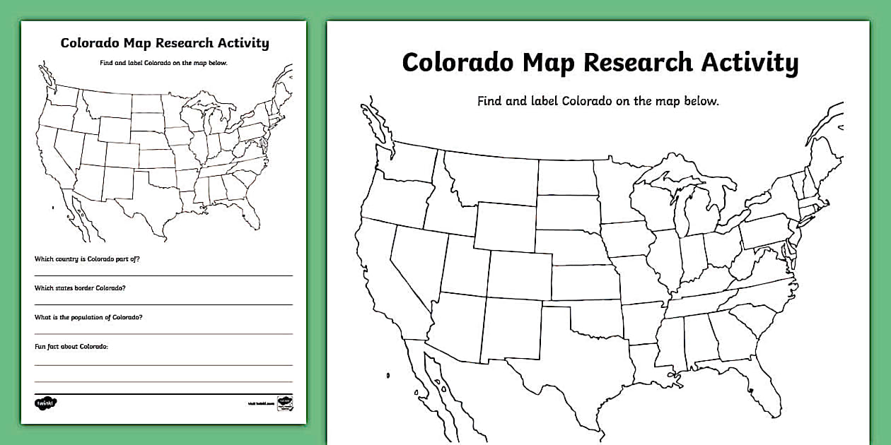 Where Is Colorado Located on the Map? Worksheet - Twinkl