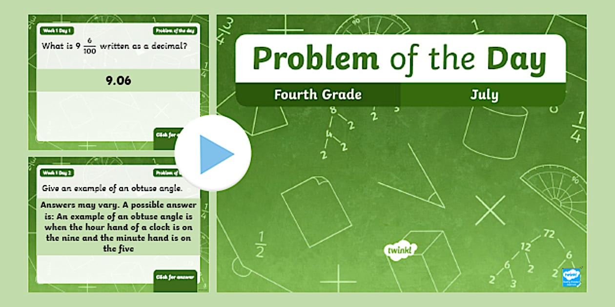 Daily Math Problems for Fourth Graders | Twinkl USA - Twinkl
