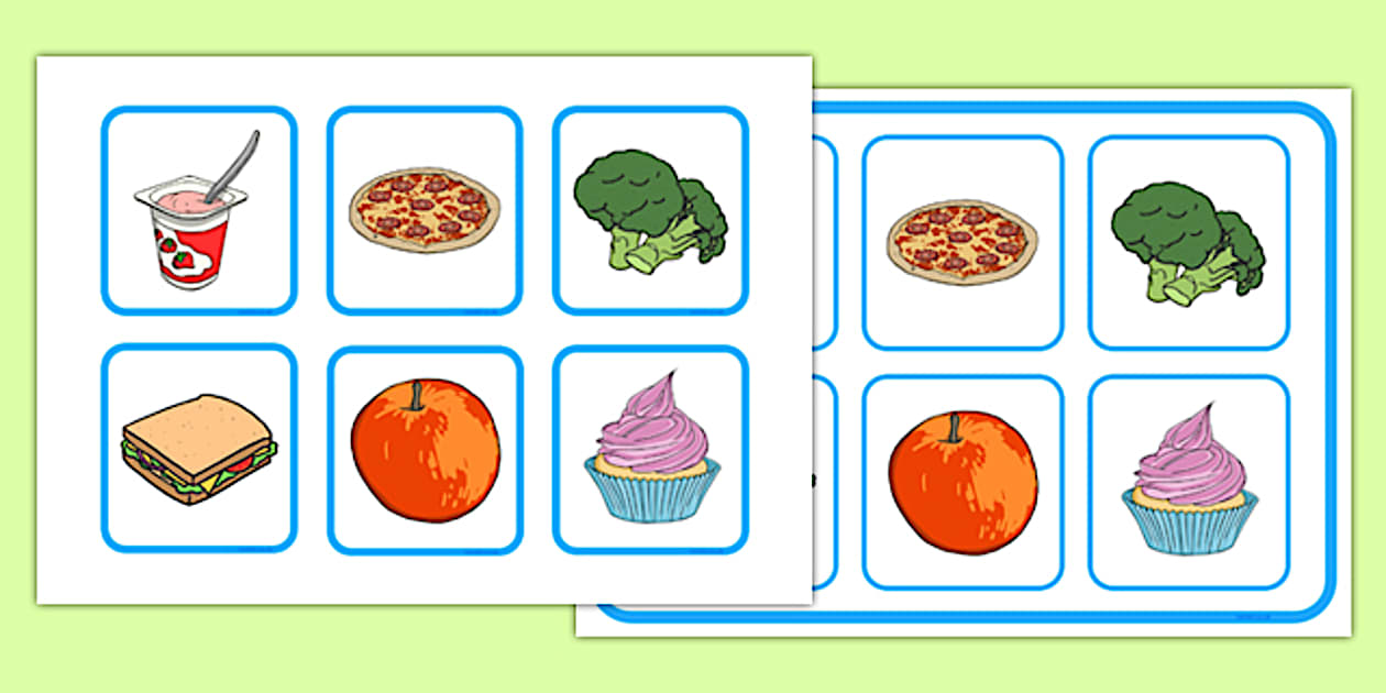 Food Matching Cards and Board