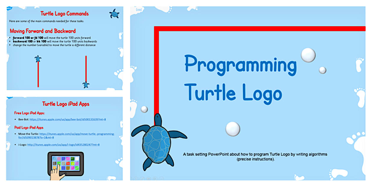 Programming Turtle Logo Writing Algorithms PowerPoint Lesson 1