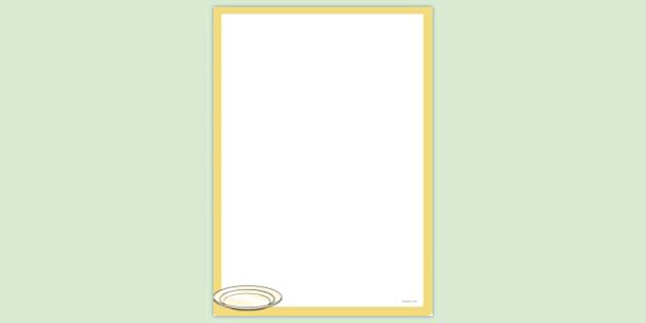 Simple Blank Kitchen Plate Page Border | Page Borders